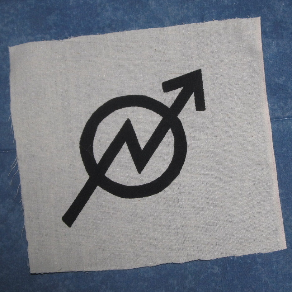 Squat Symbol Patch, Black on Off White Canvas - squatter, anarchy patch ...
