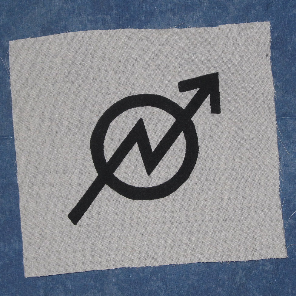 Squat Symbol Patch, Black on Off White Canvas - squatter, anarchy patch ...