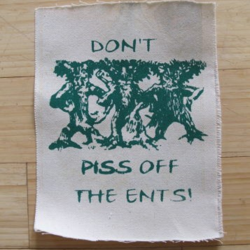 Large Tree Patch, Don't Piss off the Ents, Canvas Screenprint, Green ...